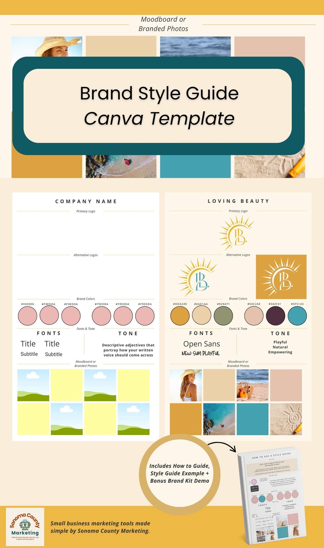 DIY Brand Style Guide Canva Template: Small Business Branding Kit ...