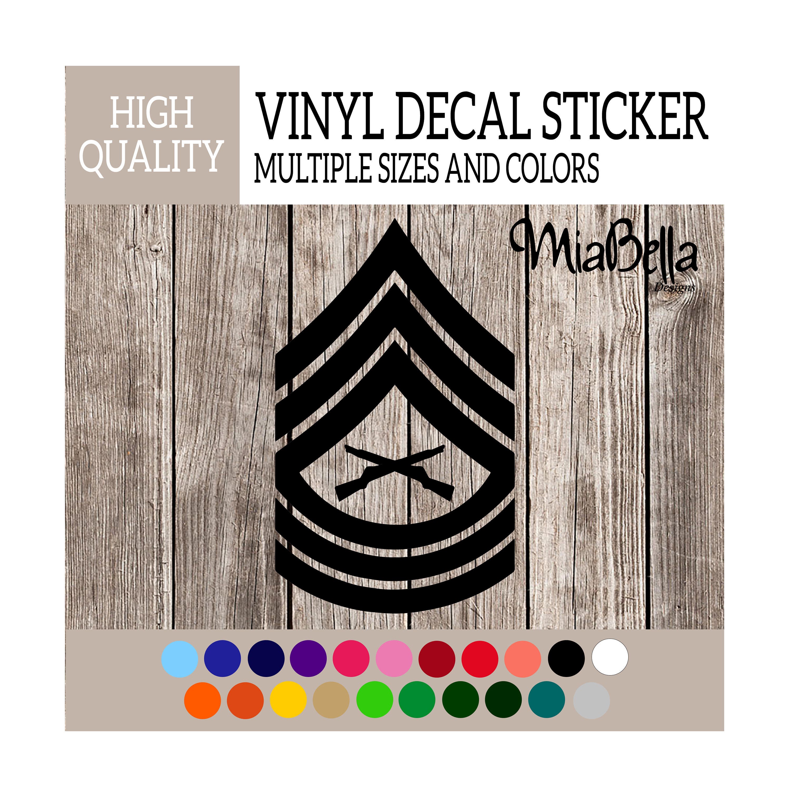 E-8 Master Sergeant MSgt USMC Chevron Rank Insignia Vinyl | Etsy