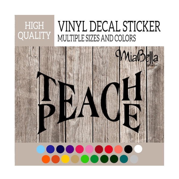 Teach Peace Decal - Etsy