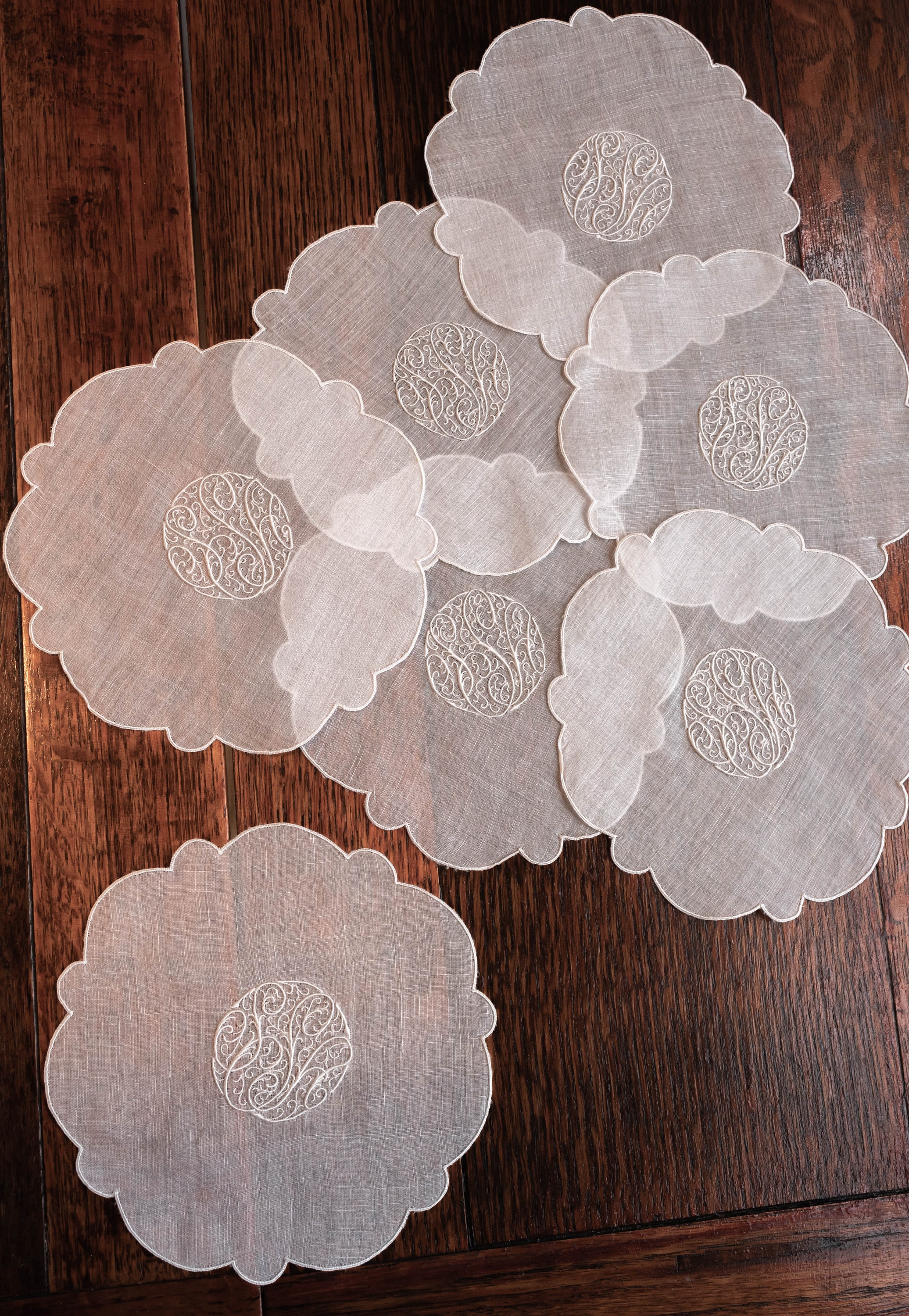 Set of 7 ssa Monogram Sheer Organdy Cocktail - Etsy