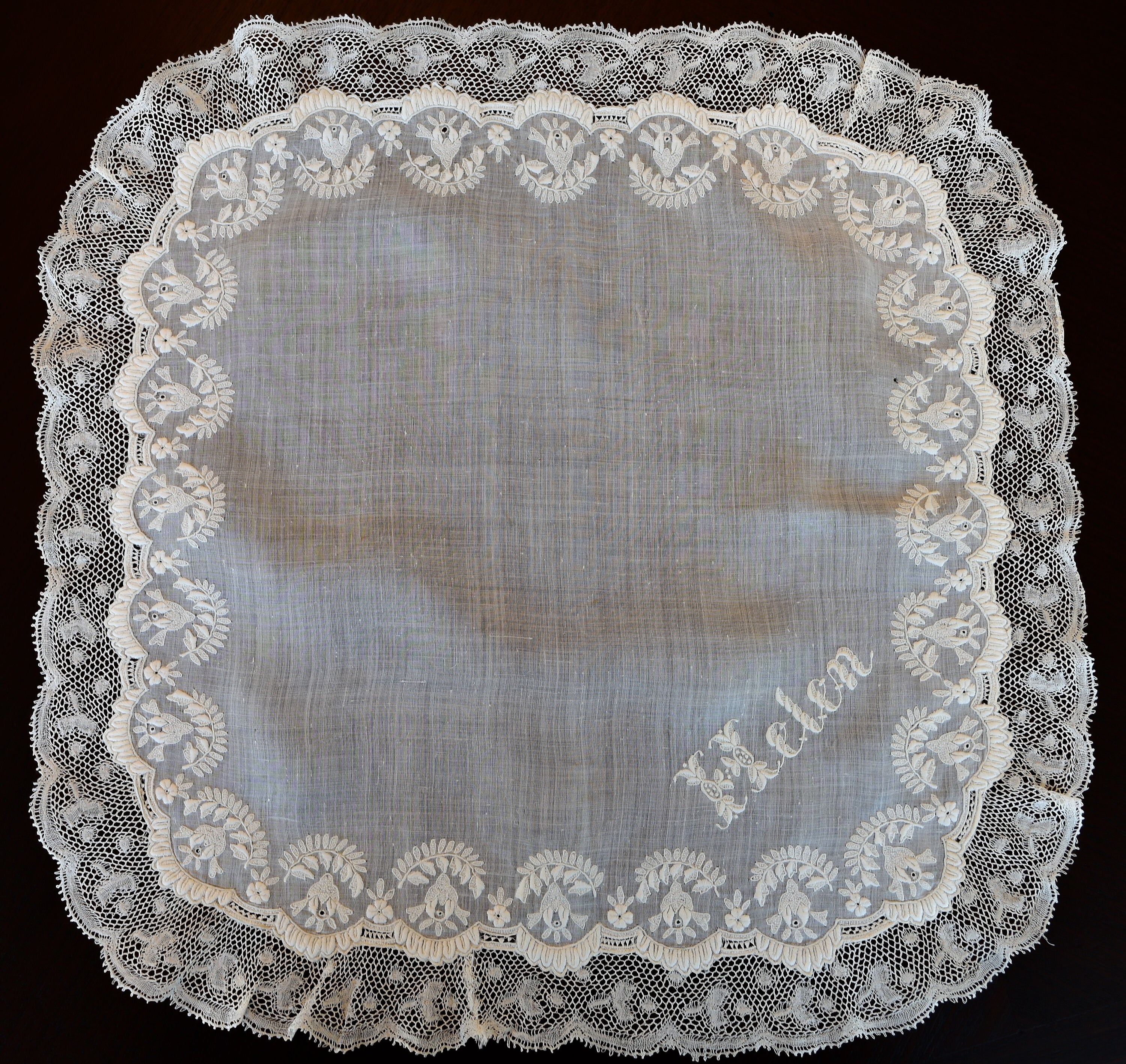 Antique Lace Wedding Hanky, Hand Embroidered Swiss, Hand Valenciennes ...
