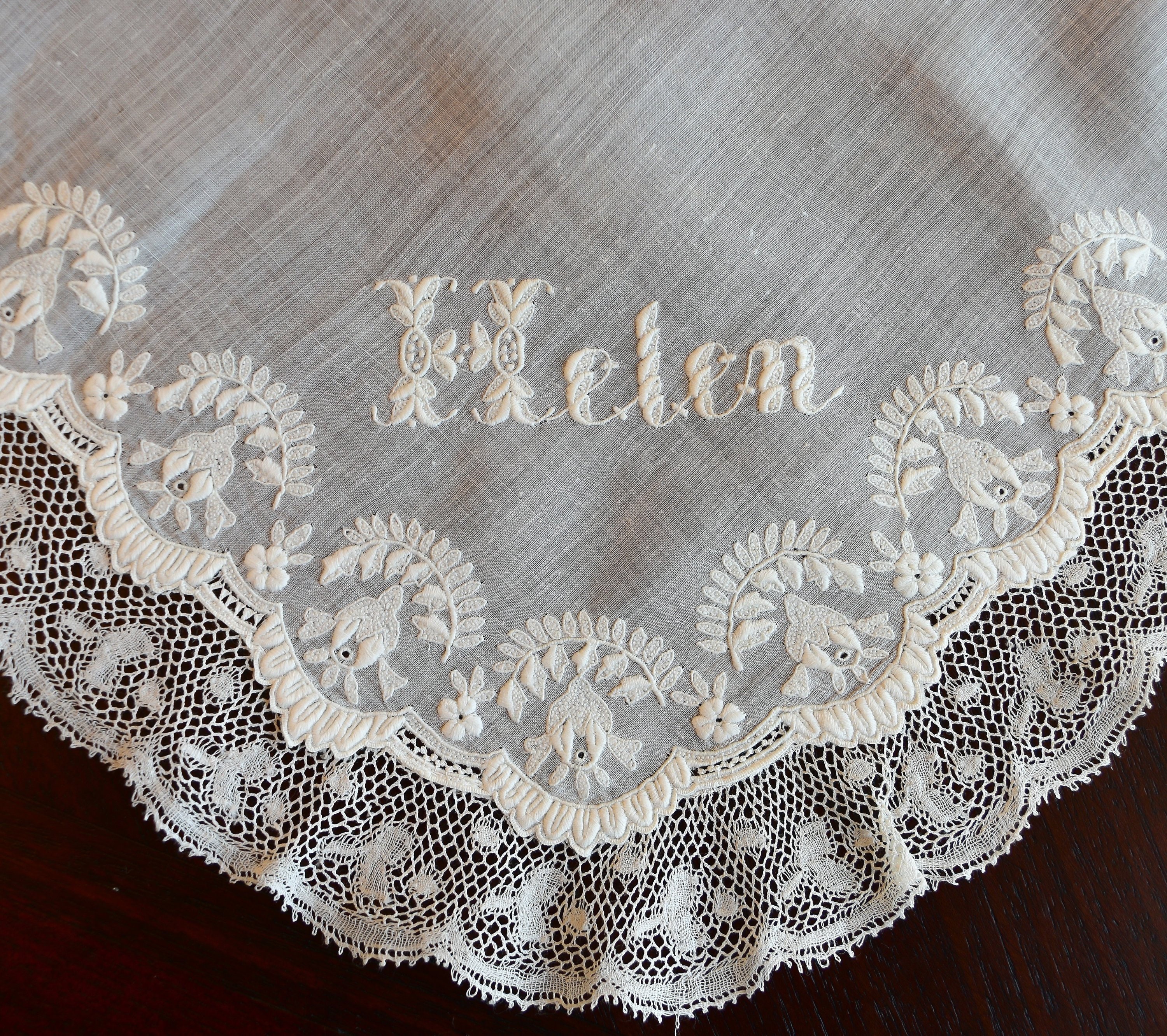Antique Lace Wedding Hanky, Hand Embroidered Swiss, Hand Valenciennes ...