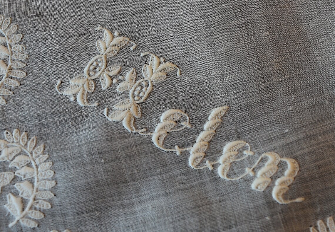 Antique Lace Wedding Hanky Hand Embroidered Swiss Hand | Etsy