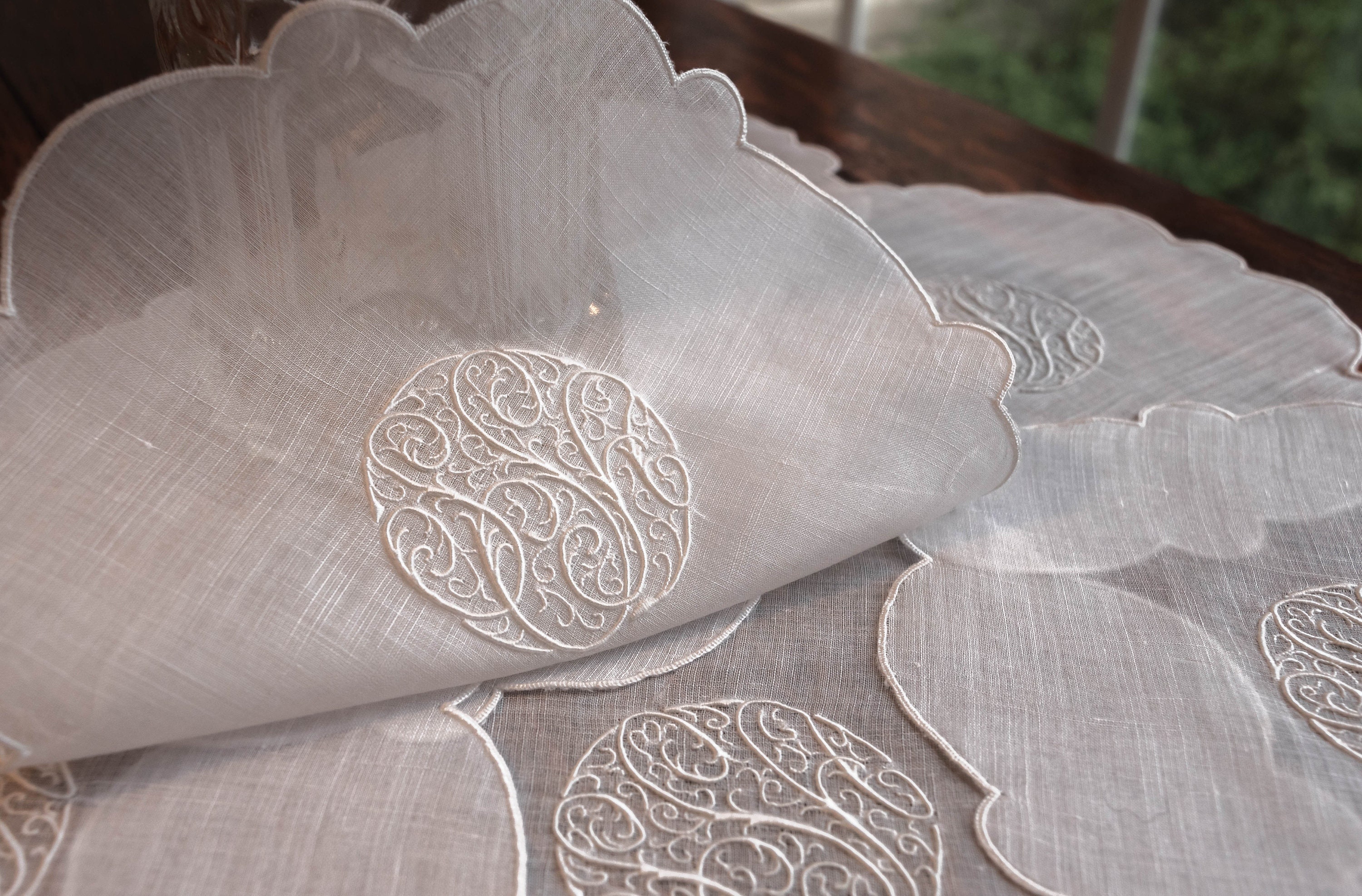 Set of 7 ssa Monogram Sheer Organdy Cocktail - Etsy