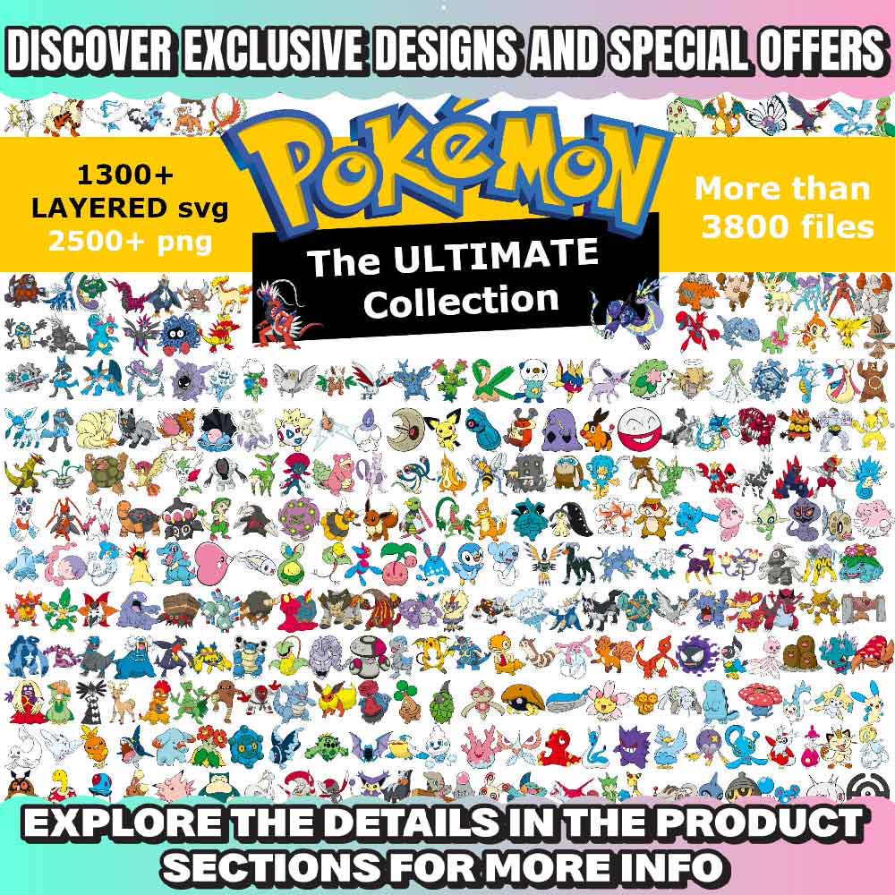 3800 Pokemon PNG and Pokemon SVG Fan Art Bundle, Pokemon Layered Svg ...