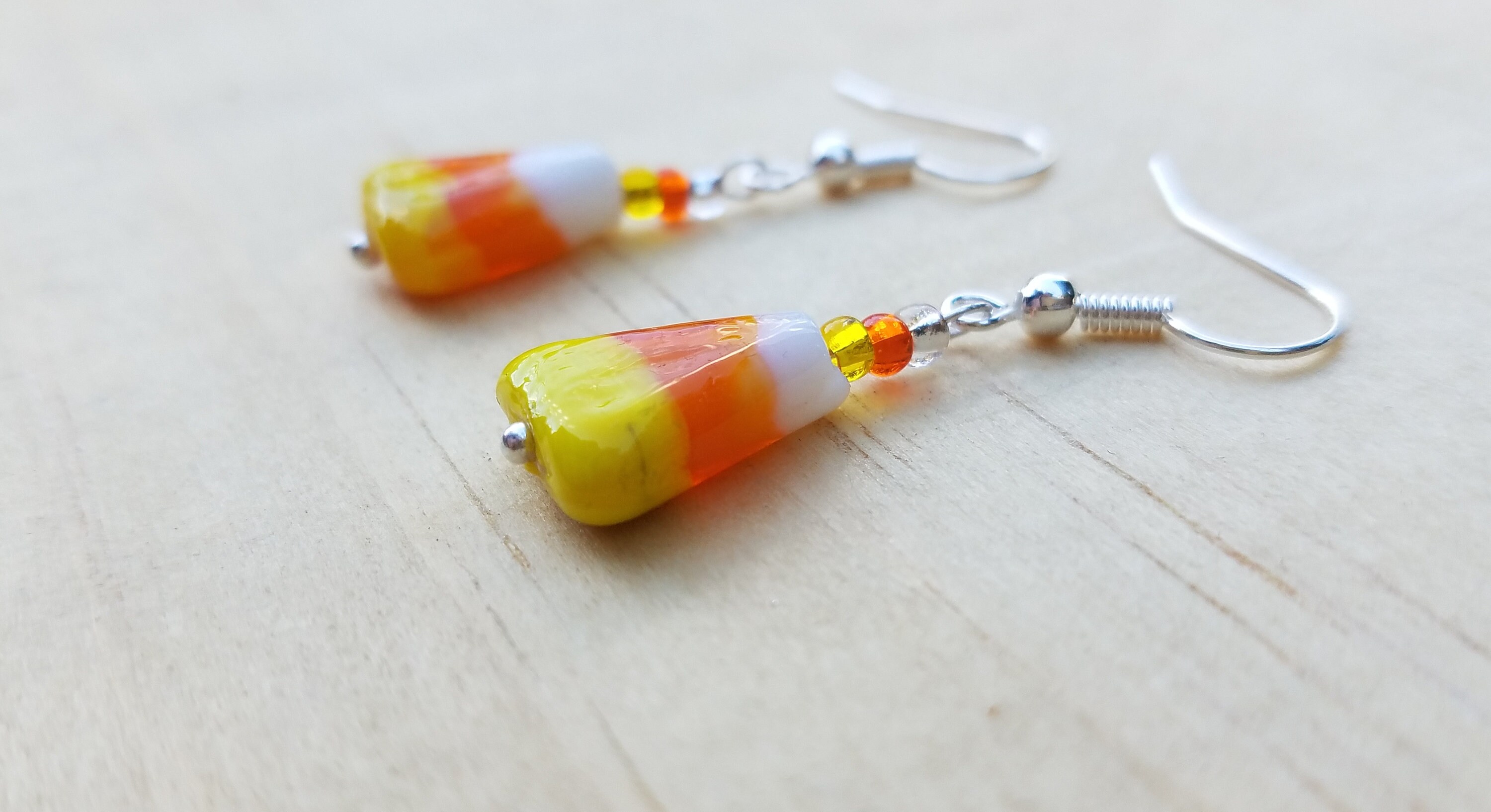Candy Corn Dangle Earrings Halloween - Etsy
