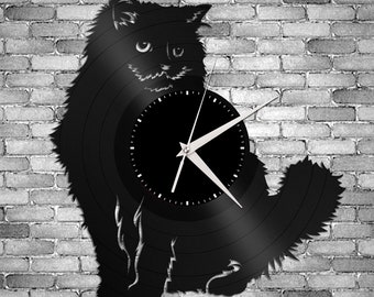 Cat wall clock | Etsy
