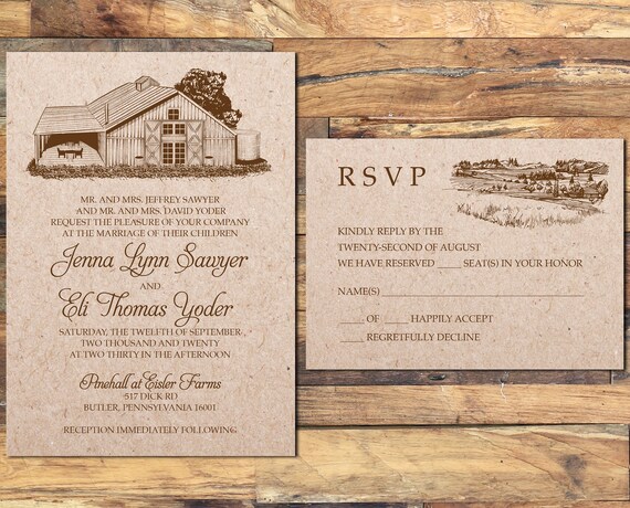 Farm Rustic Wedding Invitation