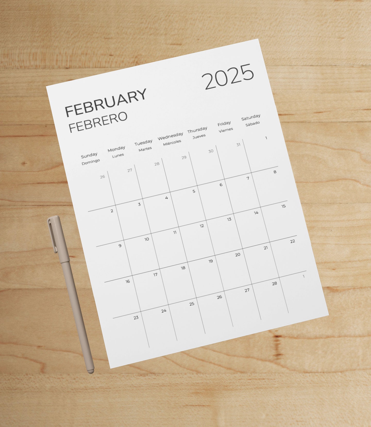 SPANISH ENGLISH Bilingual 2024 Calendar Pack Perfect for Classroom ...