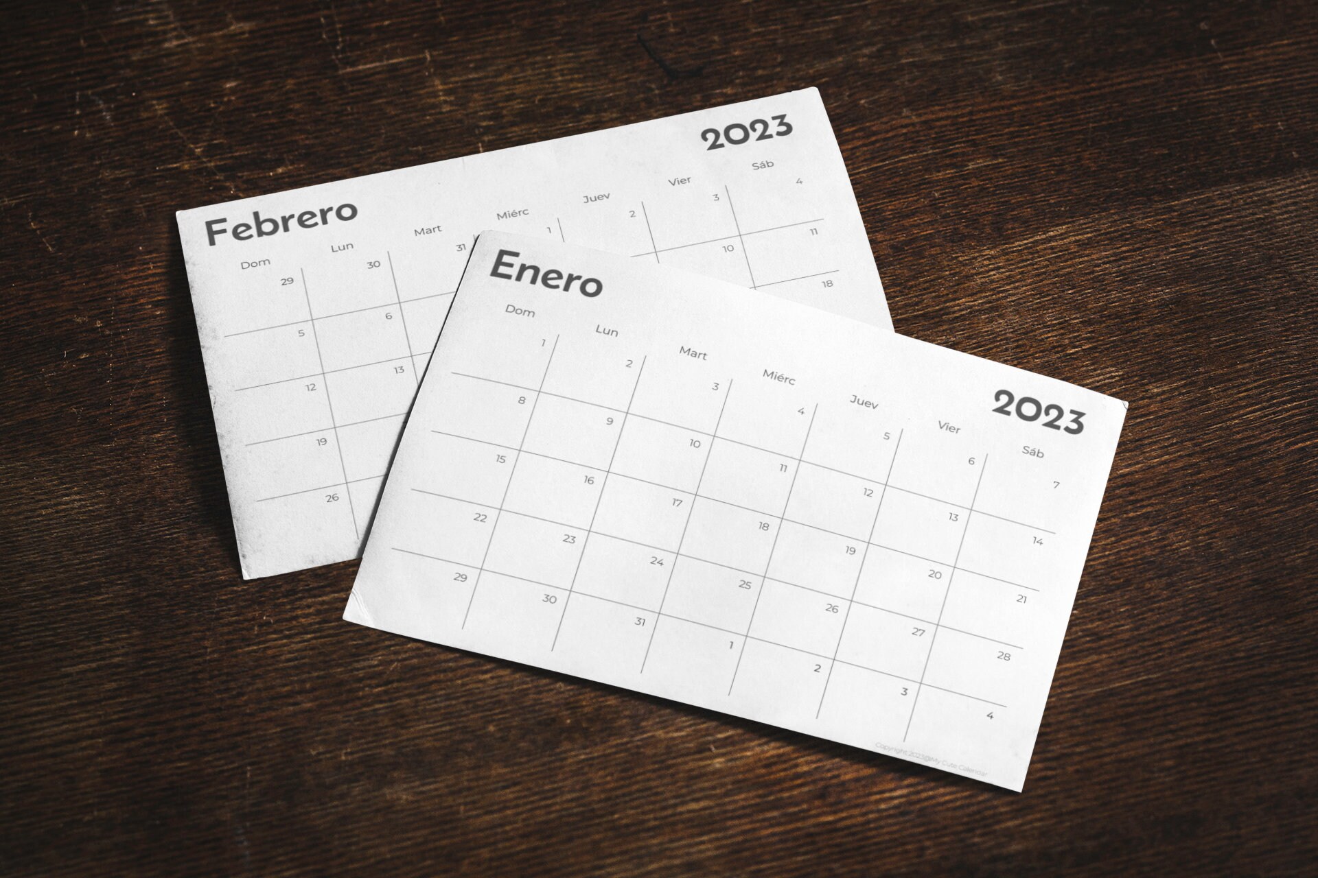 2023 2024 Spanish Monthly Calendar Portrait and Landscape Printable PDF ...