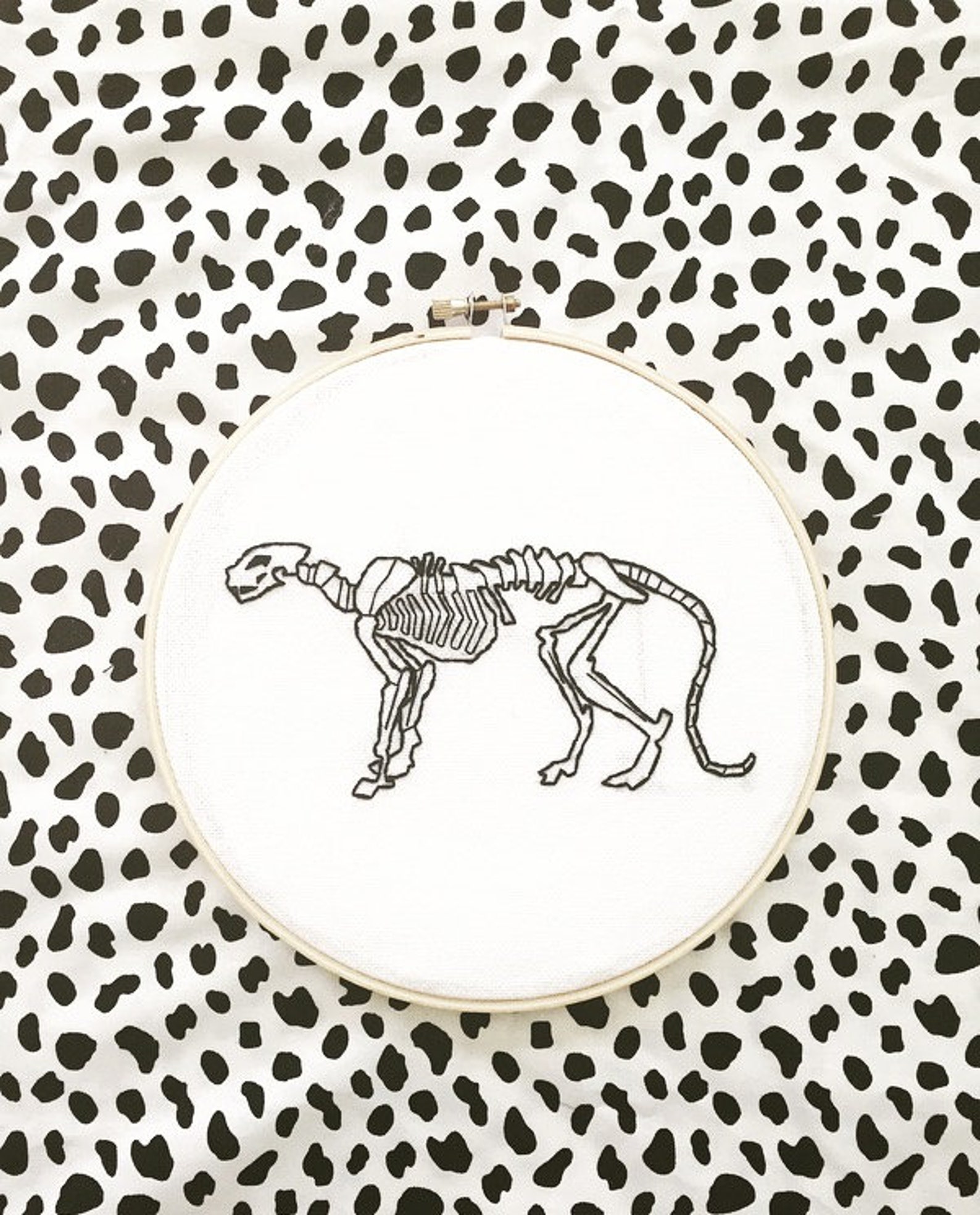 Amur Leopard Skeleton Hand Embroidery Pattern | Endangered Animal ...