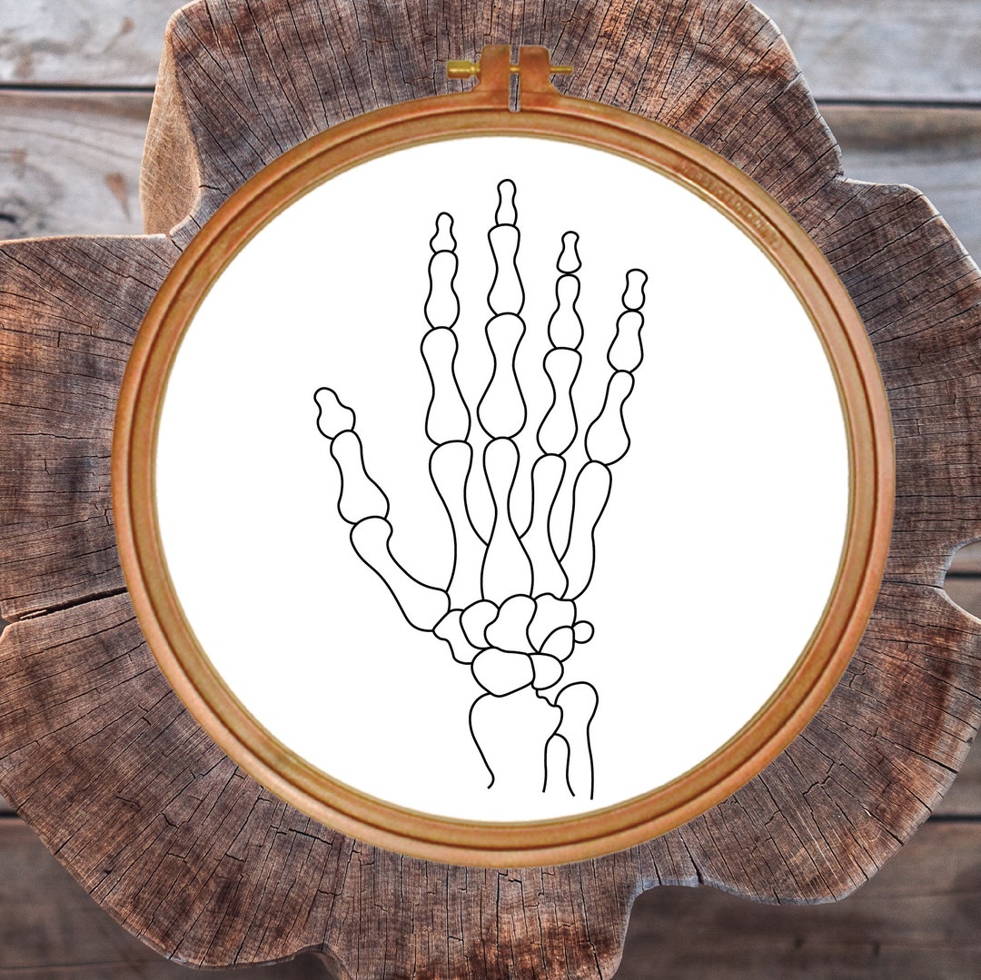 Human Hand Skeleton Hand Embroidery Pattern | Bones and Anatomy ...