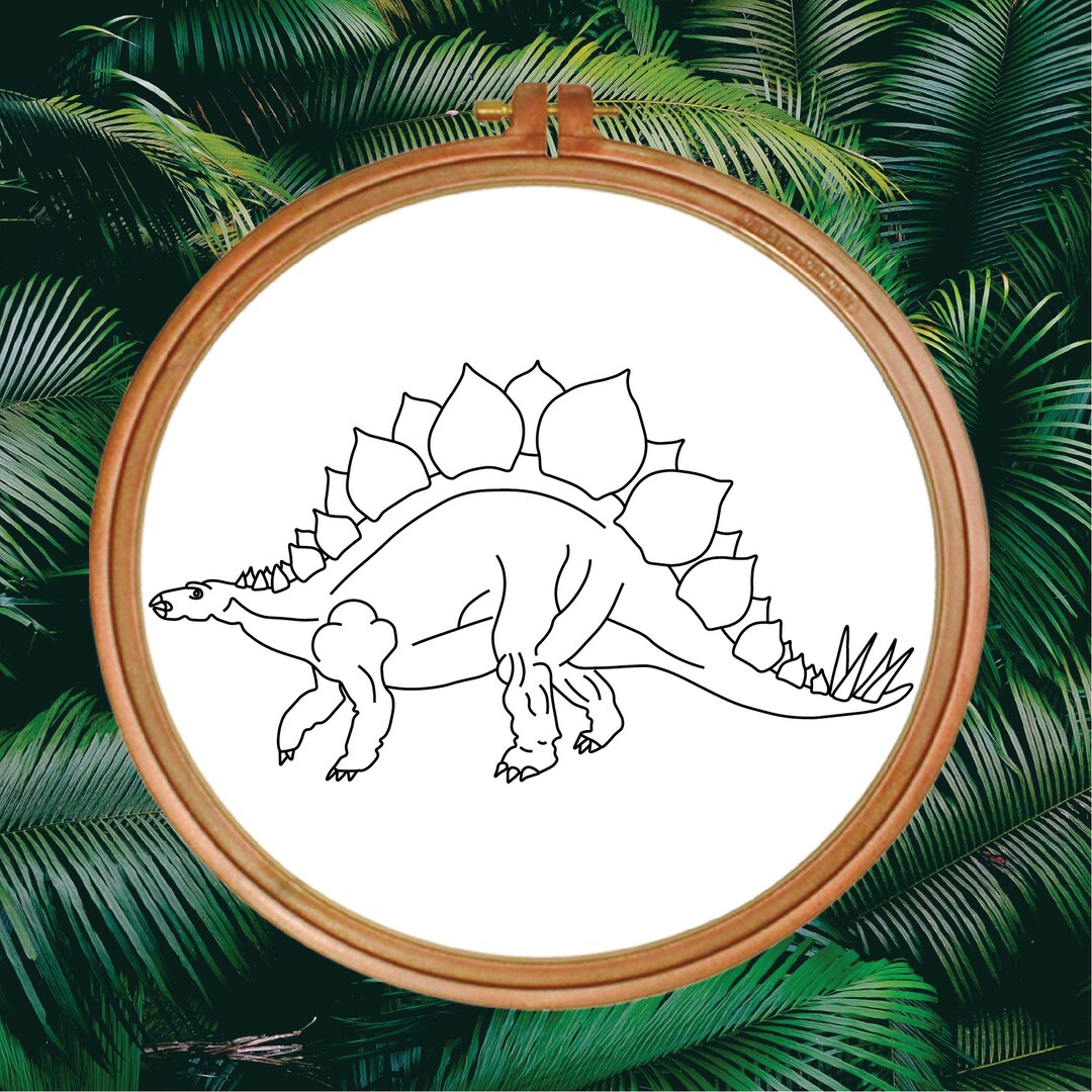 Stegosaurus Hand Embroidery Pattern | Dinosaur and Prehistoric ...