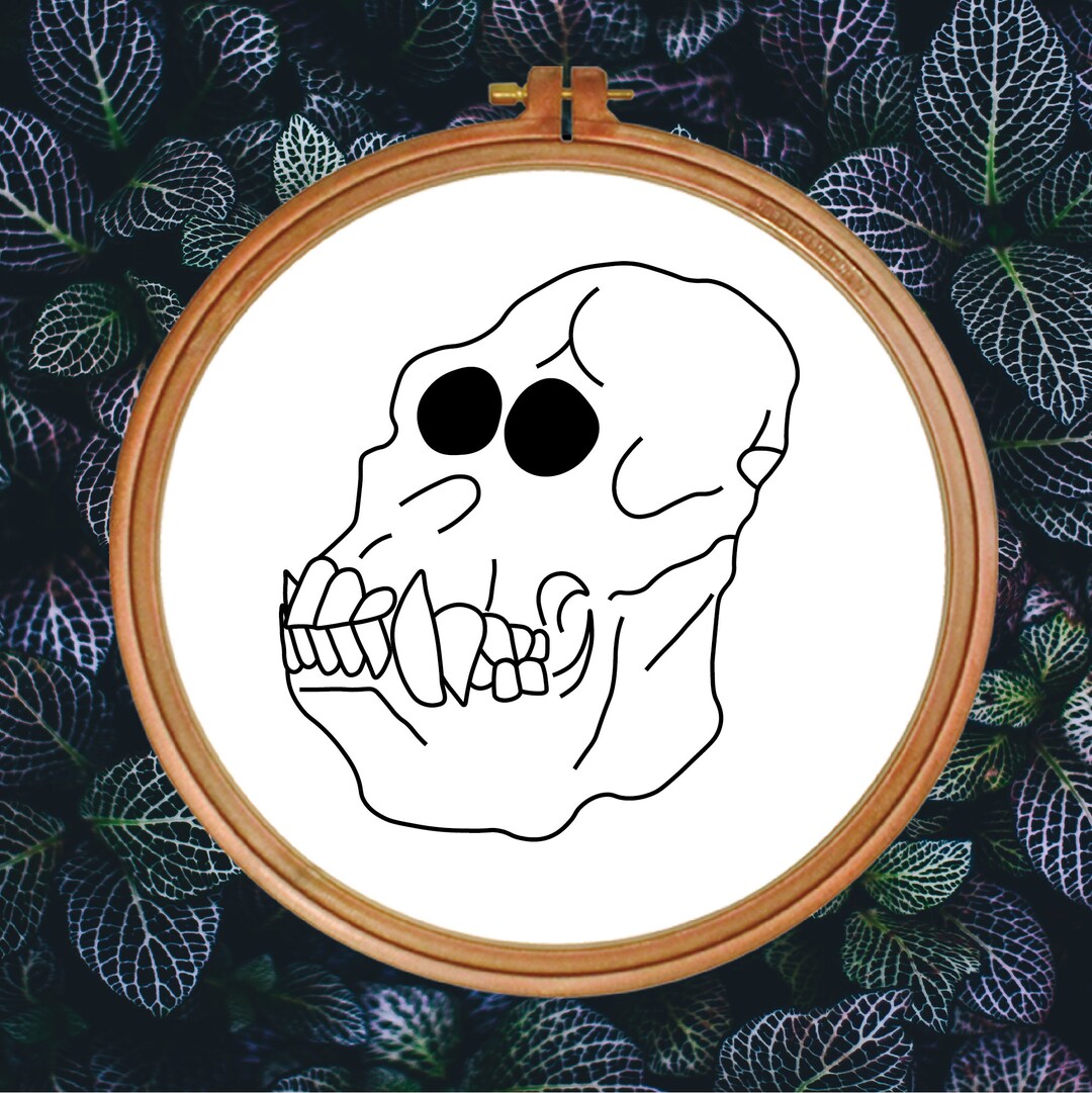 Sumatran Orangutan Skeleton Hand Embroidery Pattern | Endangered Animal ...