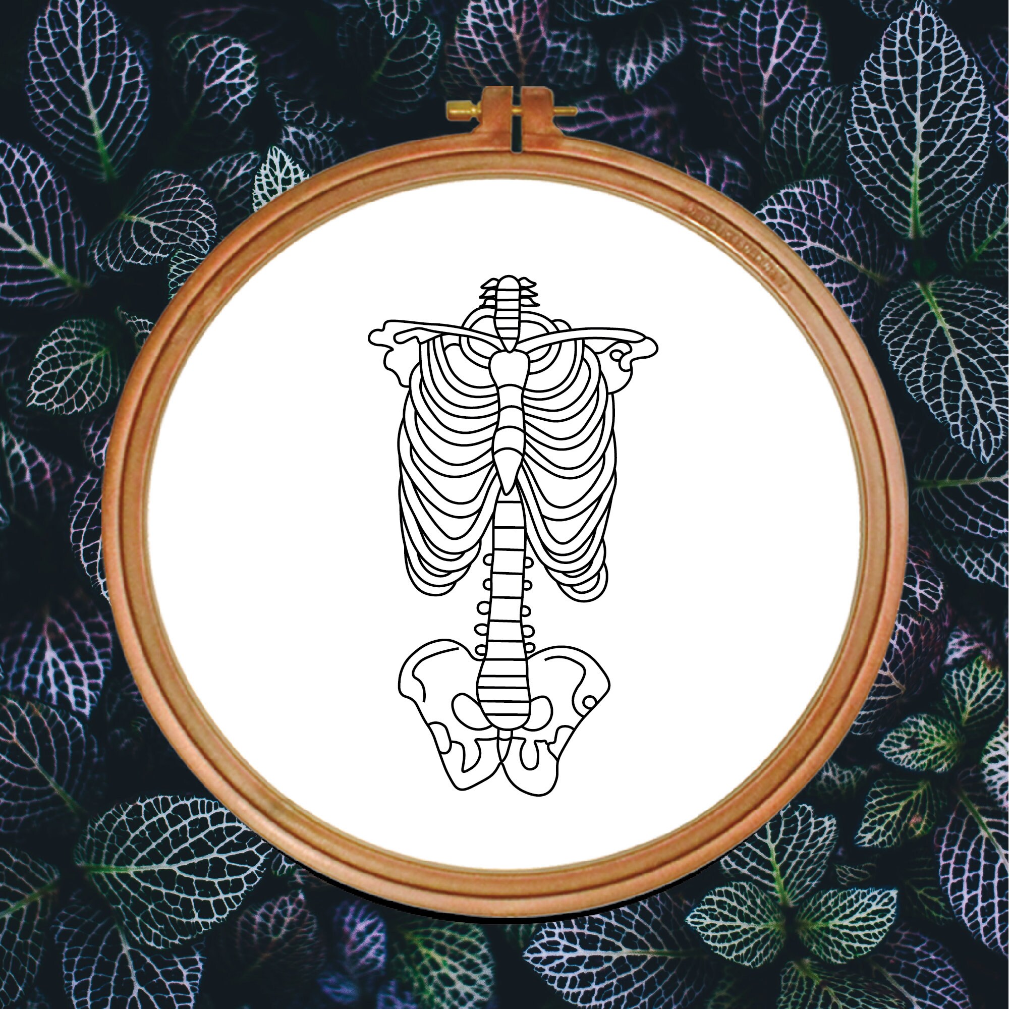 Half Body Skeleton Hand Embroidery Pattern Bones and Anatomy Beginners ...