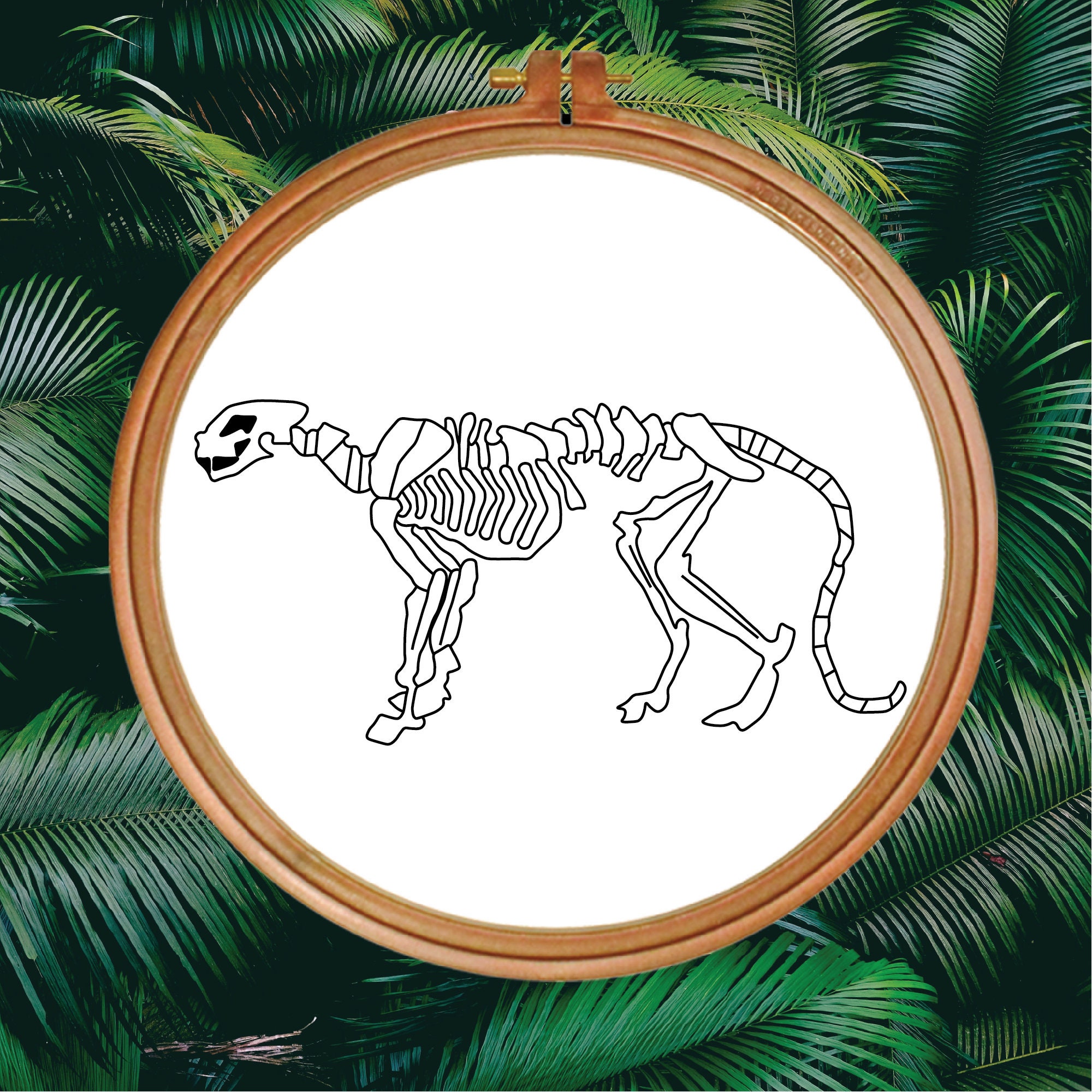 Amur Leopard Skeleton Hand Embroidery Pattern | Endangered Animal ...
