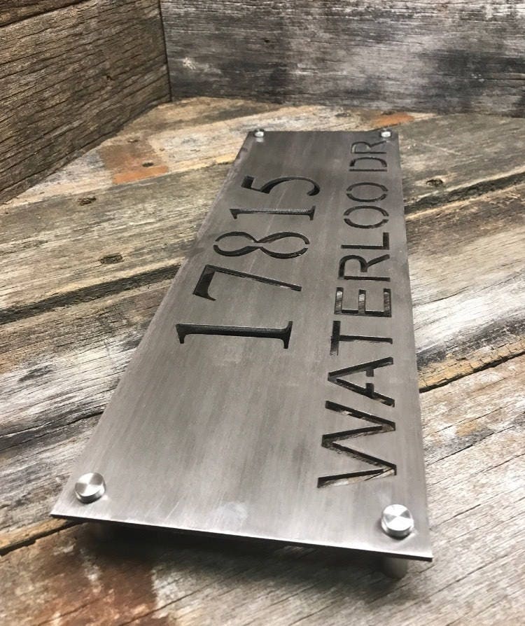 3D Stainless Steel Address Plate, Address, Monogram, Numbers, Sign ...