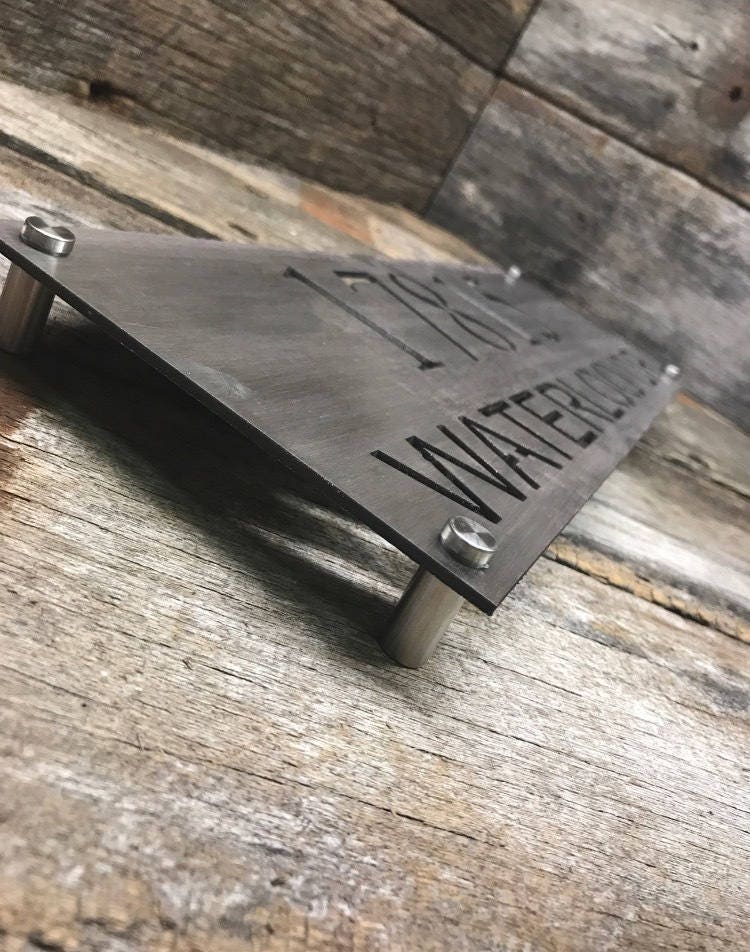 3D Stainless Steel Address Plate, Address, Monogram, Numbers, Sign ...