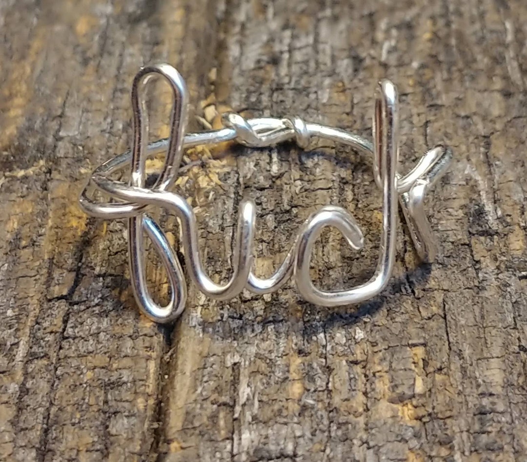 Profanity Fuck Ring Word Rings Sentence Enhancers Sterling Silver ...