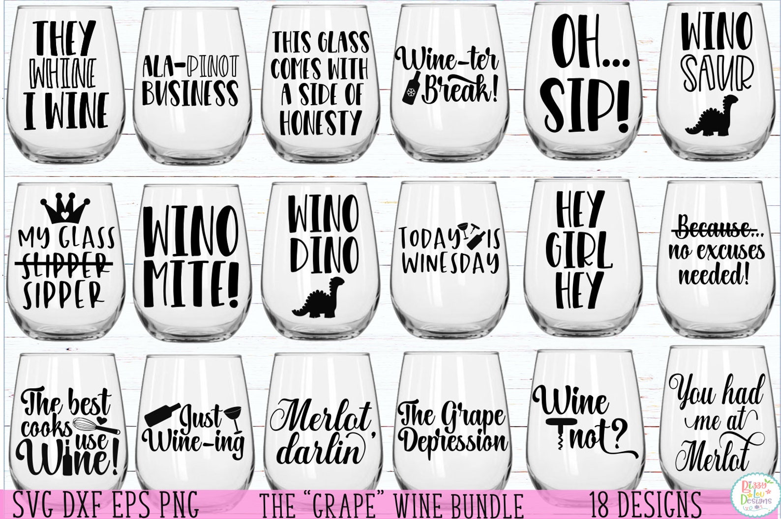Wine SVG DXF EPS Wine Cut File Wine Bundle Svg Bundle - Etsy