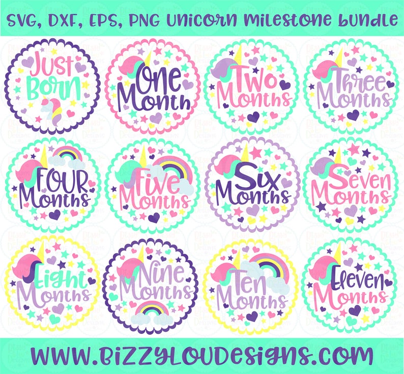 Milestones SVG DXF EPS Png Cut File New Born Cut File Baby | Etsy