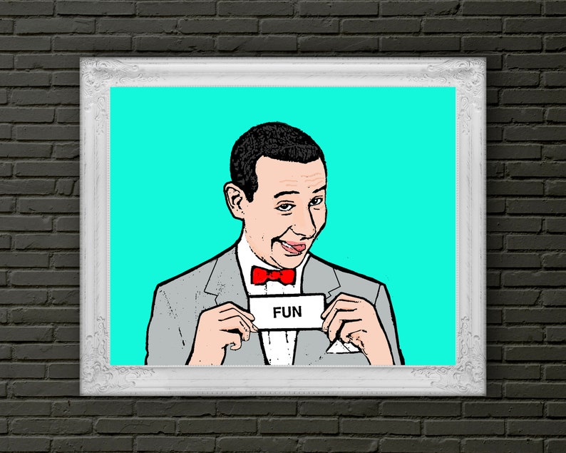 Pee Wee Herman Pop Art // Pee Wee Art // Pee-wee 8x10 Print - Etsy