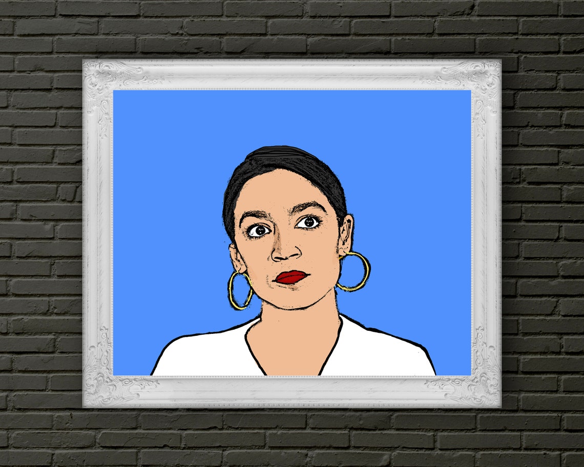 Alexandria Ocasio-cortez Portrait // AOC Pop Art Print // Alexandria ...
