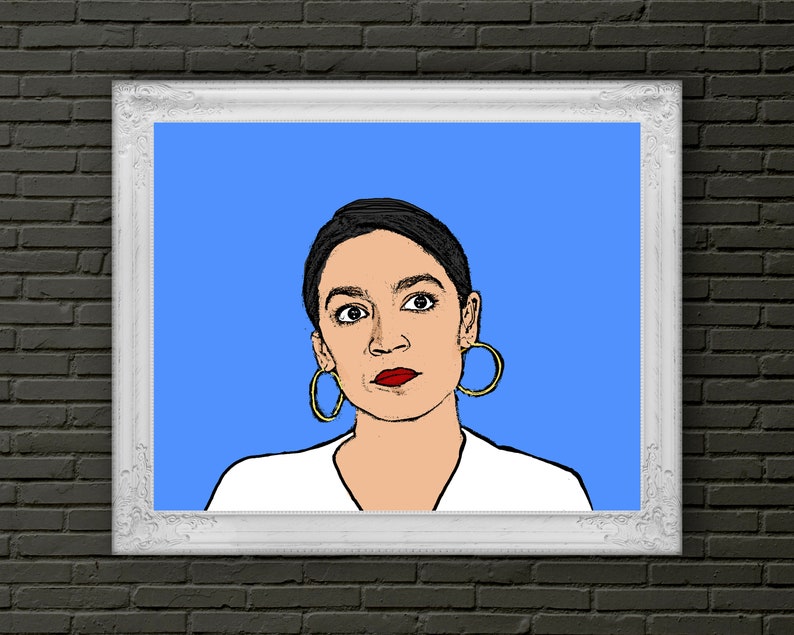 Alexandria Ocasio-cortez Portrait // AOC Pop Art Print // - Etsy