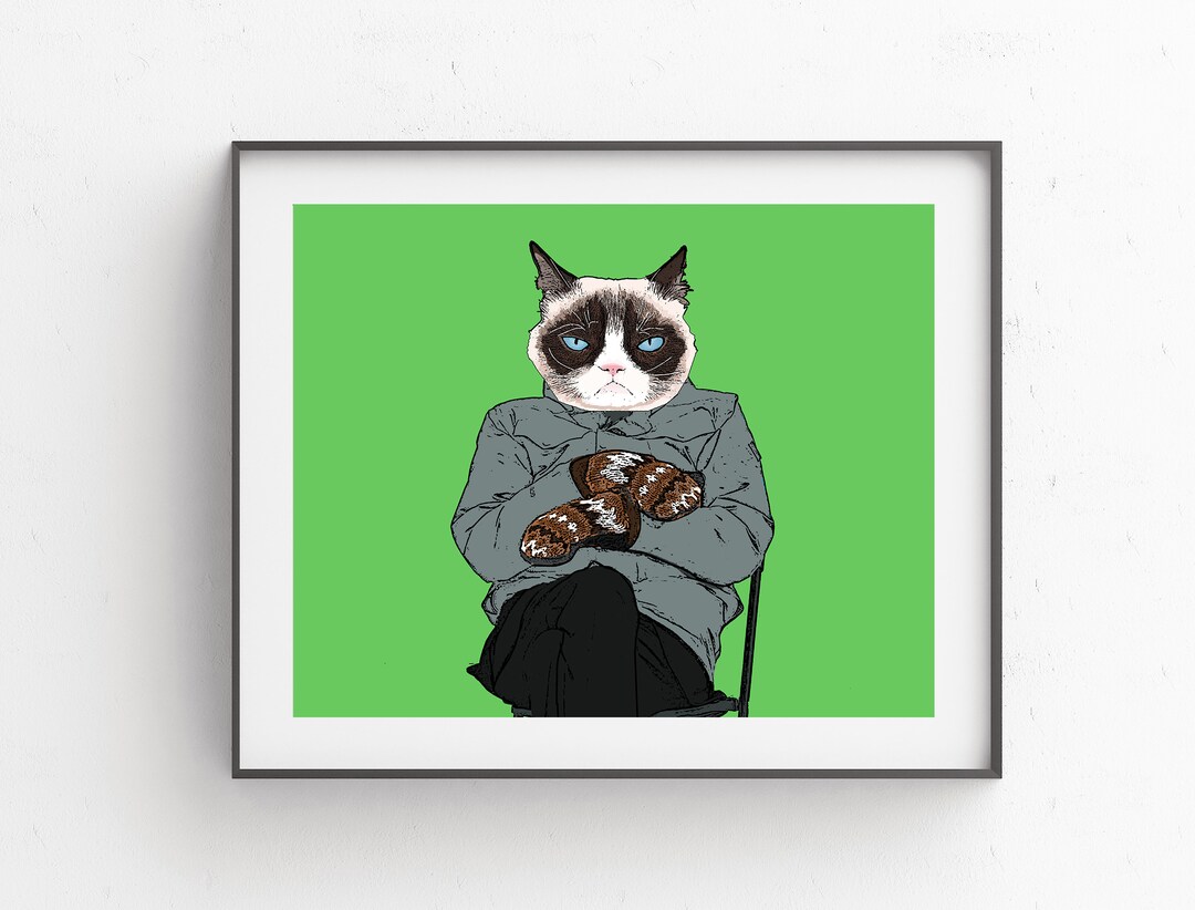 Bernie Meme Pop Art // Grumpy Bernie Cat Art - Etsy