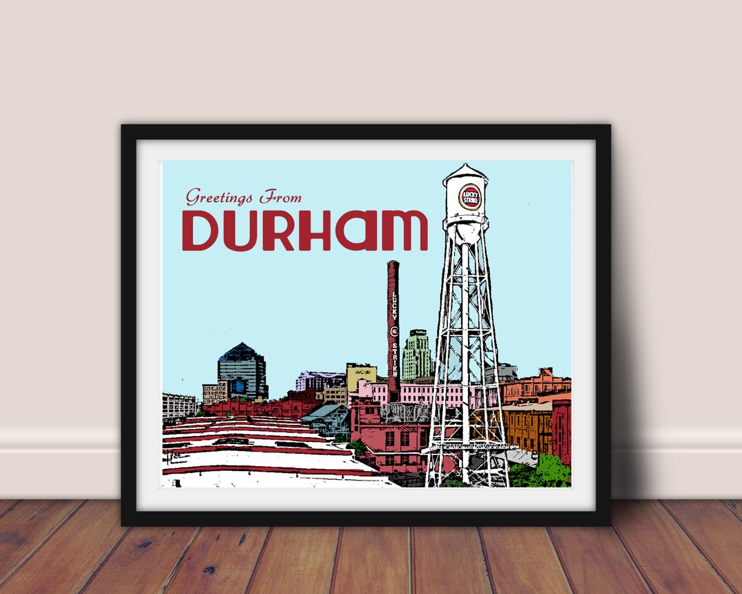 Durham Pop Art // 8 X 10 Print // Durham North Carolina - Etsy
