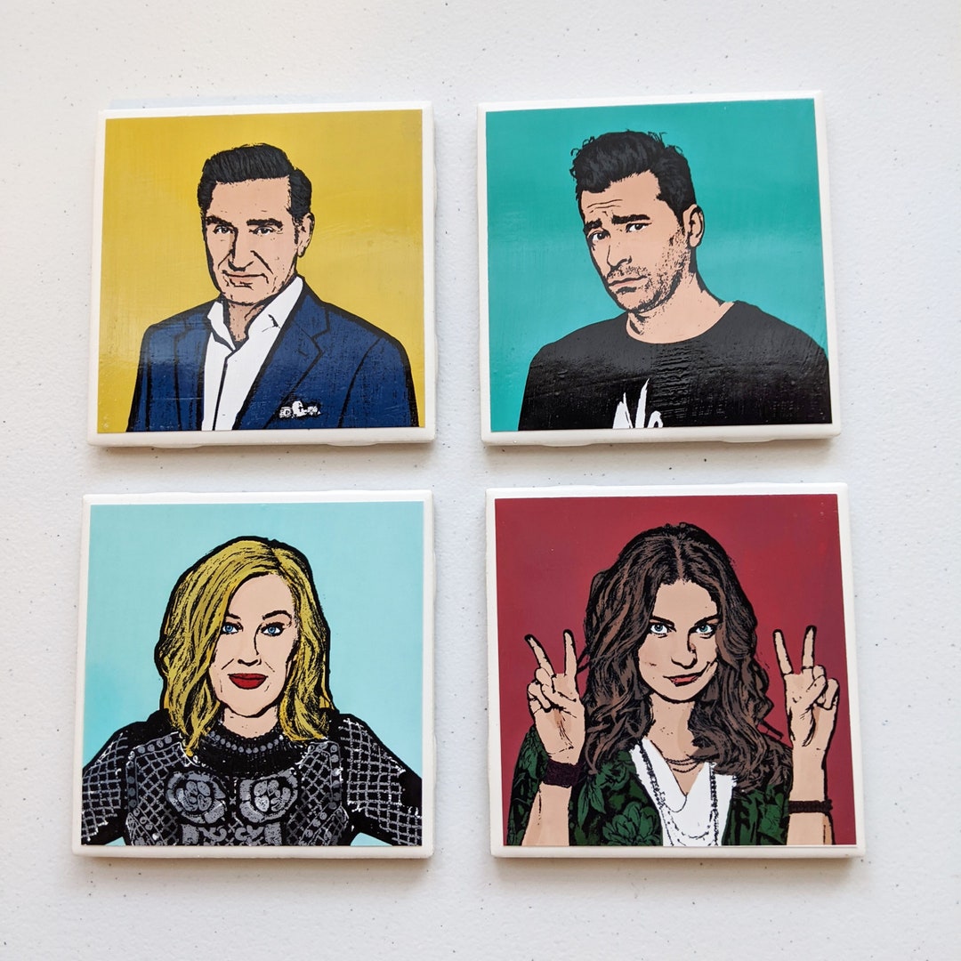 Schitt's Creek Pop Art Coasters // David Rose // Moira Rose // Johnny ...