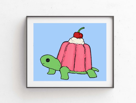 Cute Turtle Art // Gashapon Turtle Art/. Cute Turtle Jello Art - Etsy