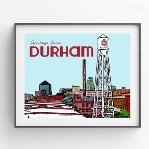 Durham Pop Art // 8 X 10 Print // Durham North Carolina - Etsy
