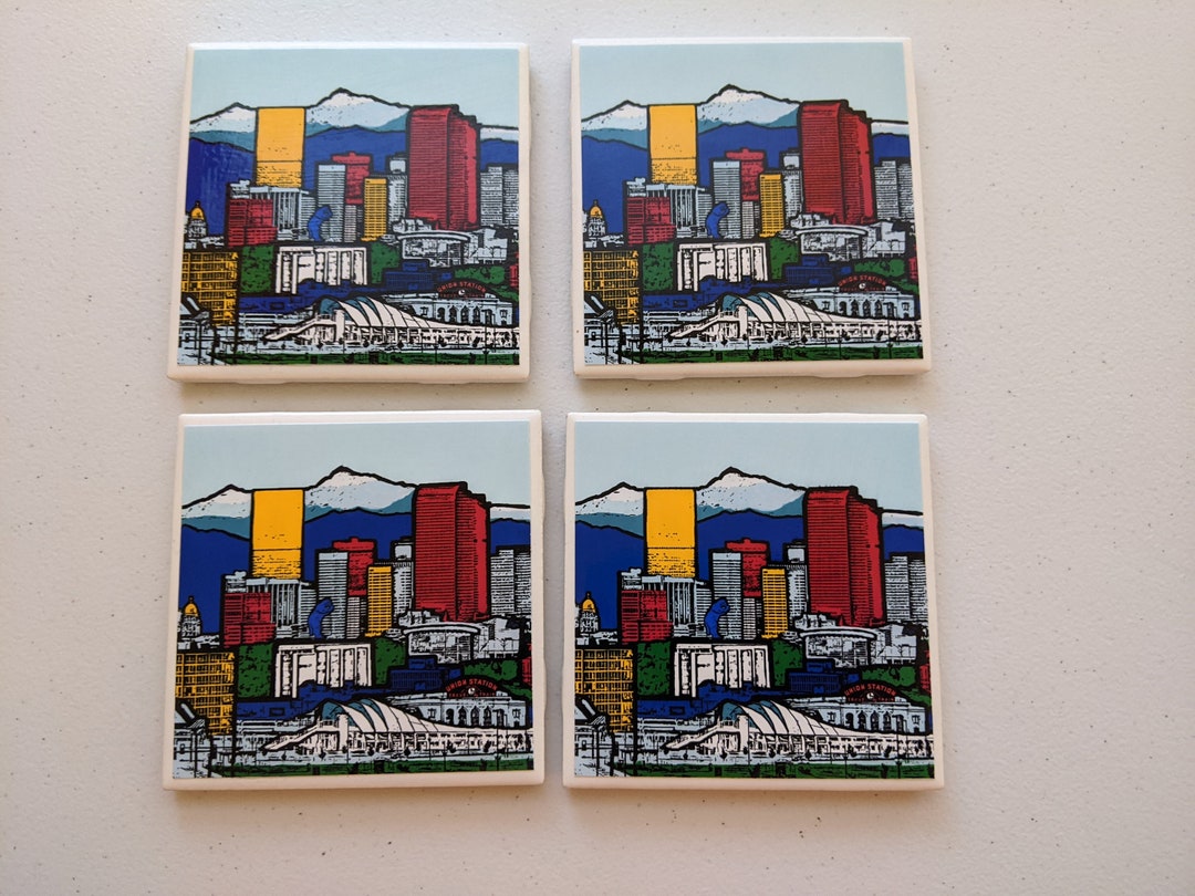 Denver CO Coasters // Denver Art // Colorado Coasters Art // Denver ...