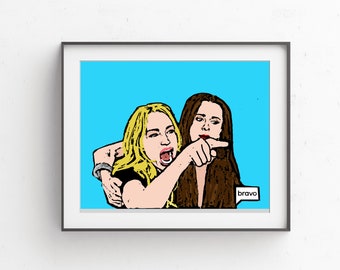 Housewives Cat Meme Print // Woman Yells at Cat Meme Art - Etsy