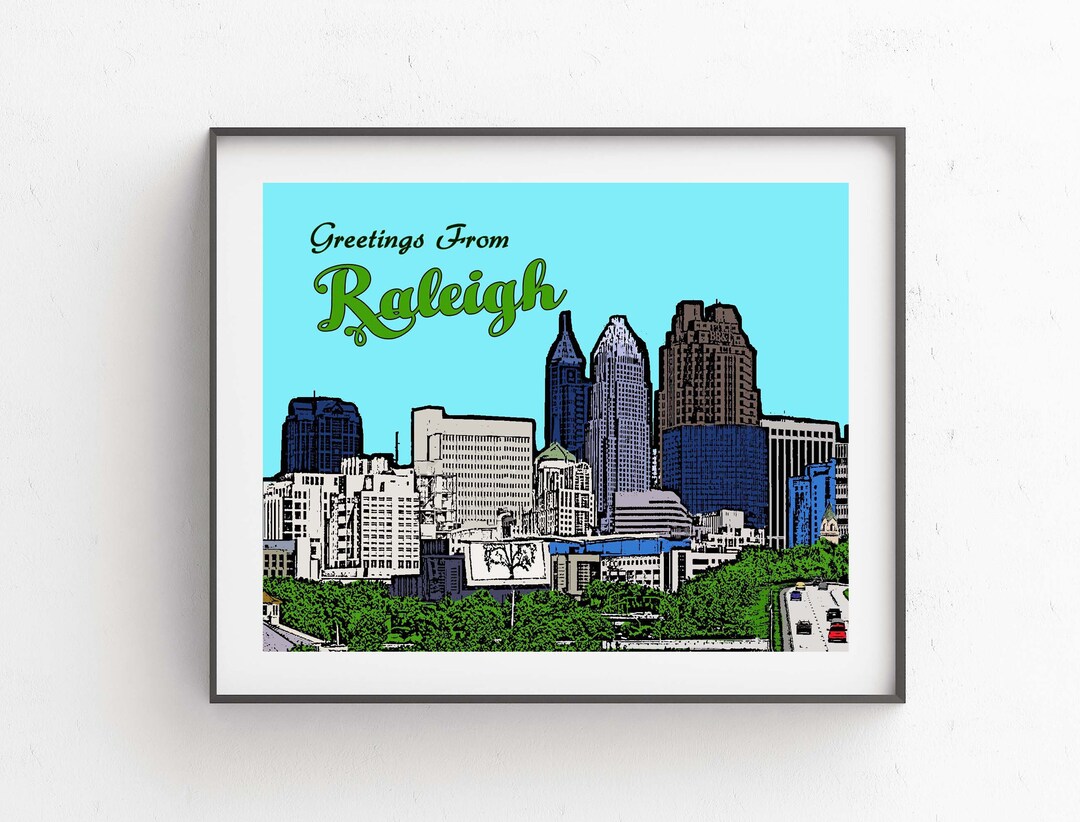 Raleigh Pop Art Print // Raleigh North Carolina - Etsy