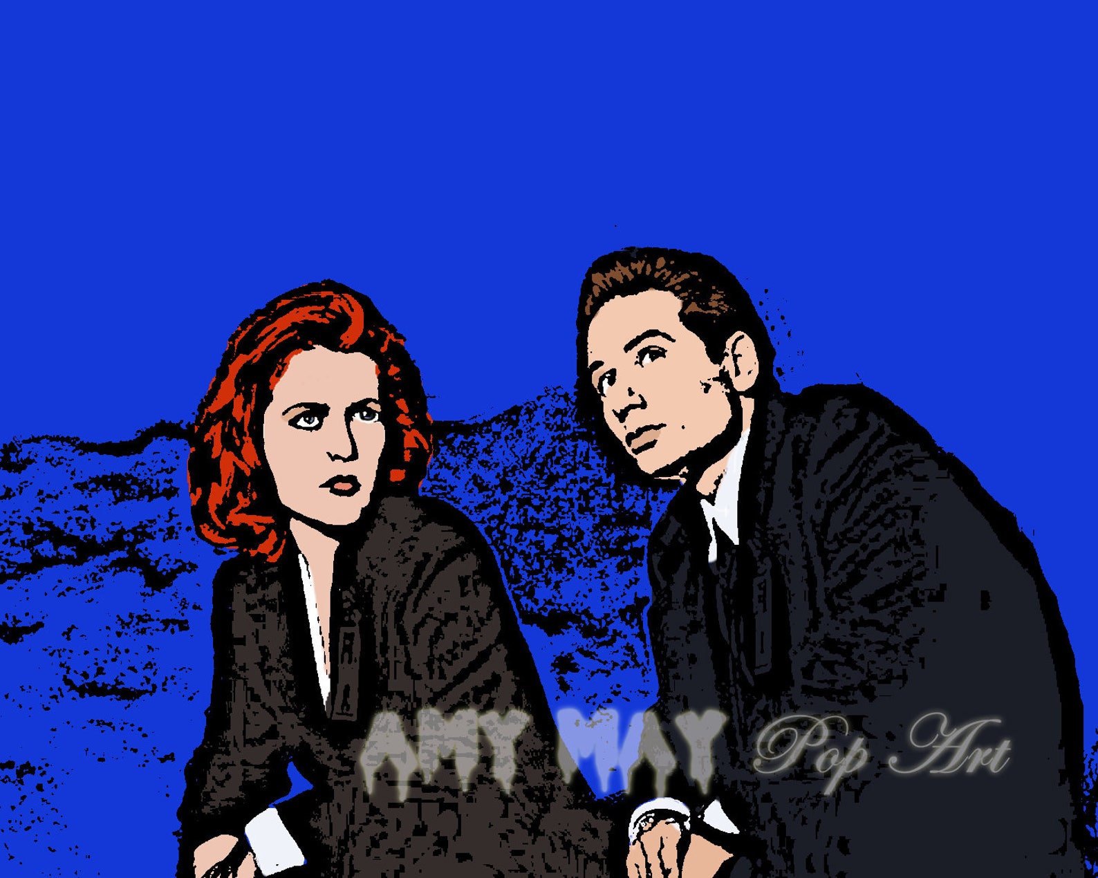 X-files Fan Art Poster // Pop Art Portrait // Scully and Mulder Art ...