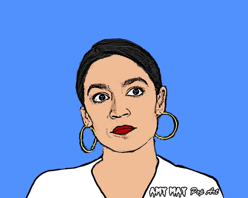Alexandria Ocasio-cortez Portrait // AOC Pop Art Print // - Etsy