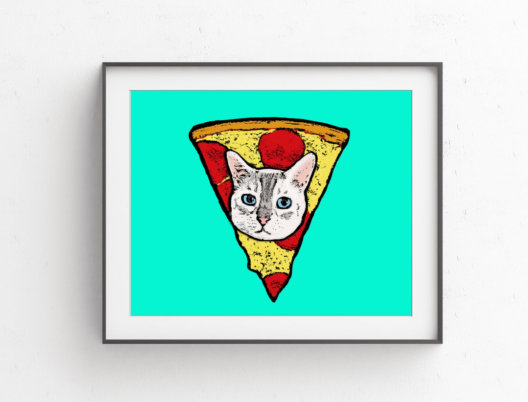 Pizza Cat Portrait // Cat Art // Pizza Art // Bread Cat Portrait ...