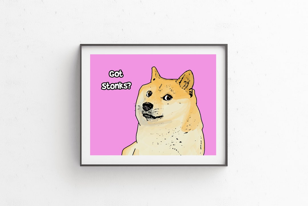 Dogecoin Stonk Dog Pop Art // Dogecoin Doge Dog Art Print - Etsy