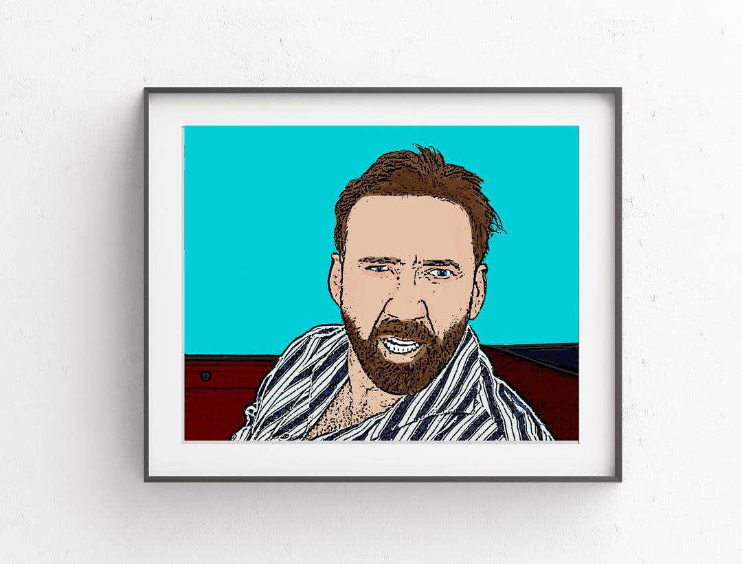 Nic Cage Anxiety Meme Art // Nic Cage Pedro Pascal Meme Art - Etsy