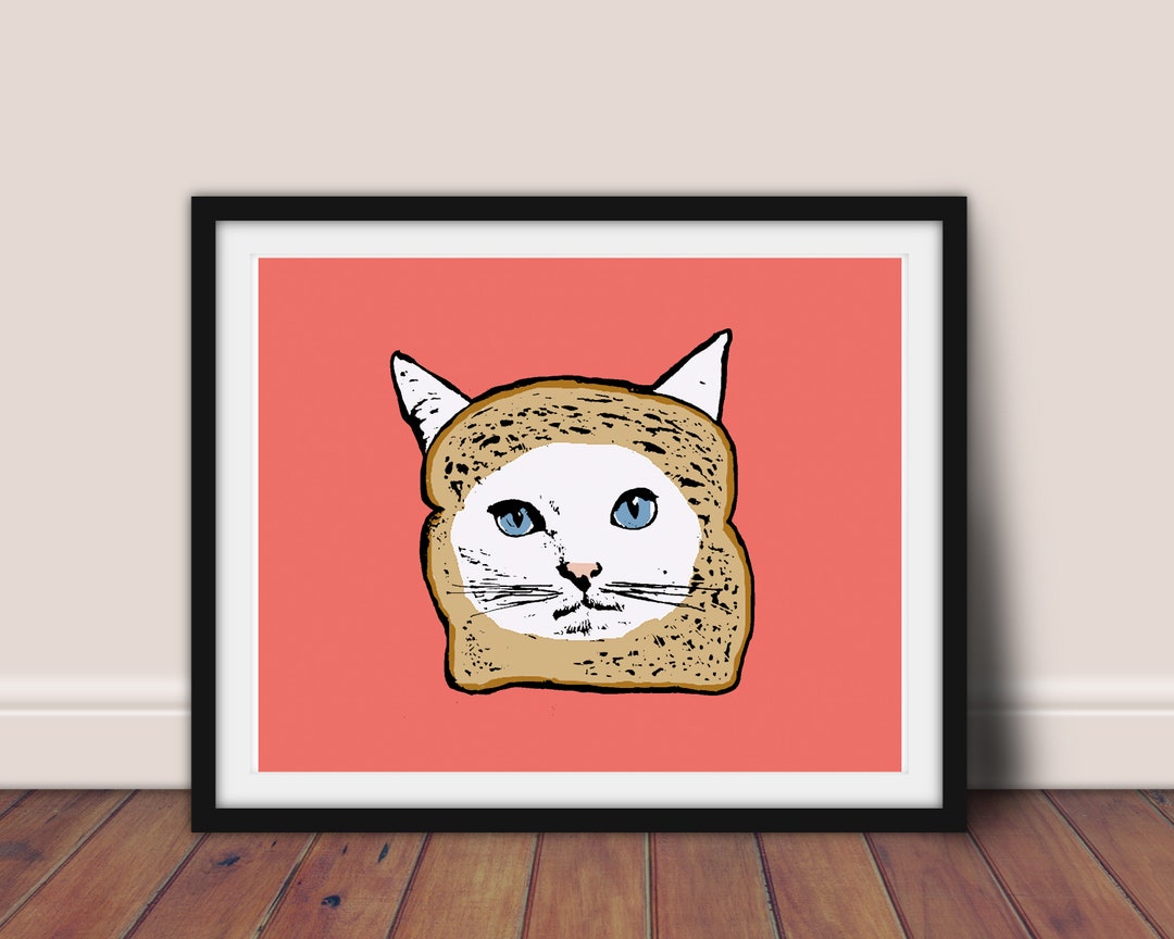 Toast Cat Pop Art // Cat Art // Bread Cat // 10x8 Print - Etsy