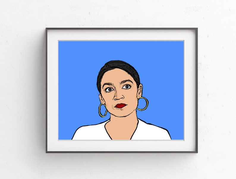 Alexandria Ocasio-cortez Portrait // AOC Pop Art Print // Alexandria ...