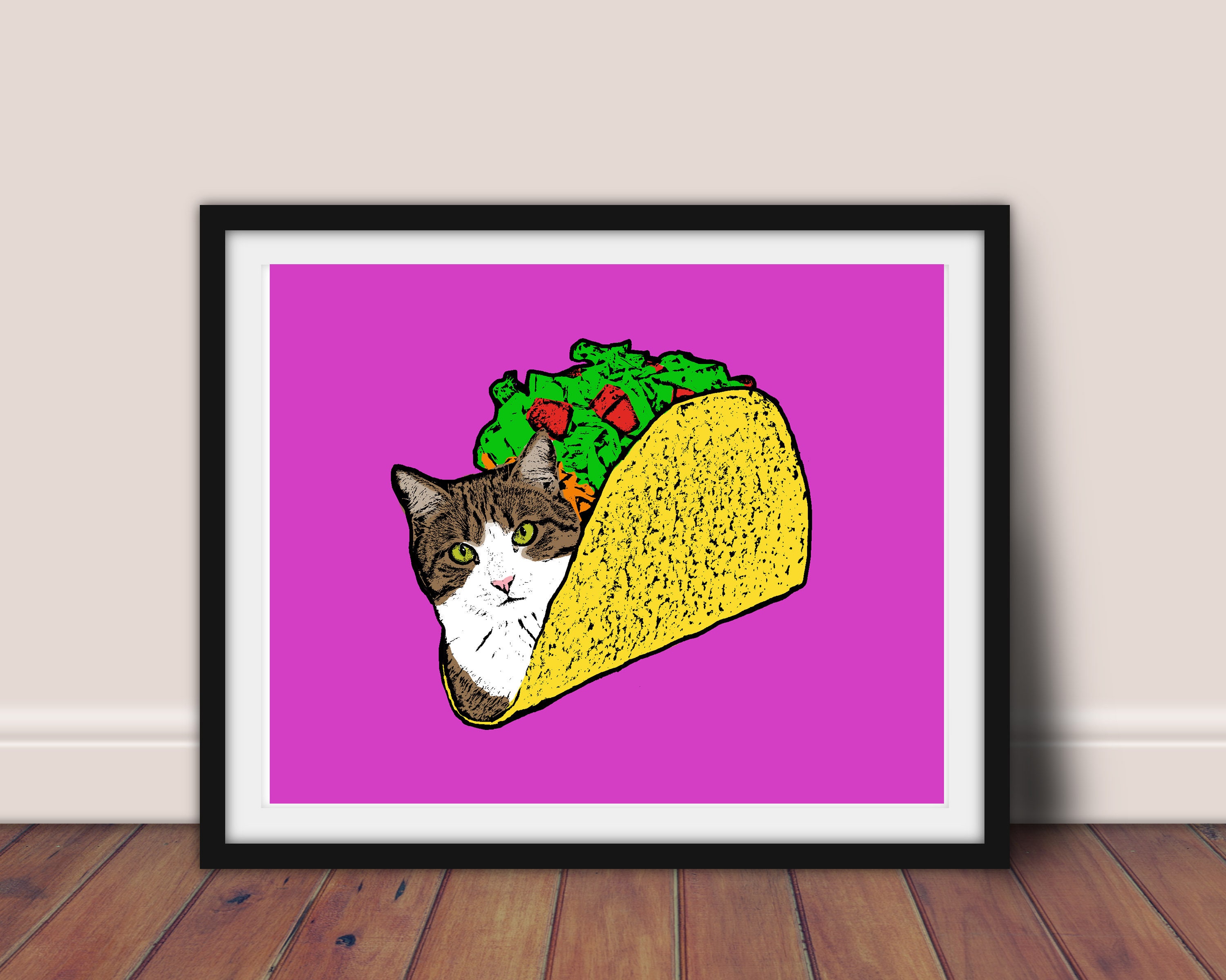 Taco Cat Pop Art // Cat Art // Cat Taco // 10x8 Print - Etsy