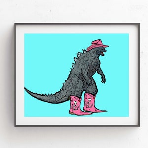 Godzilla Pink Pony Club Art Print // Pink Pony Club Godzilla Art ...