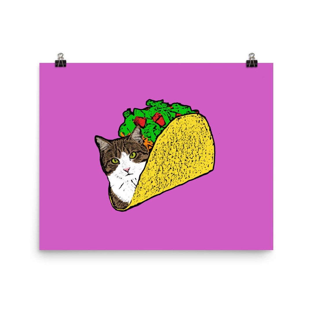 Taco Cat Poster Size // Taco Cat Large Print - Etsy