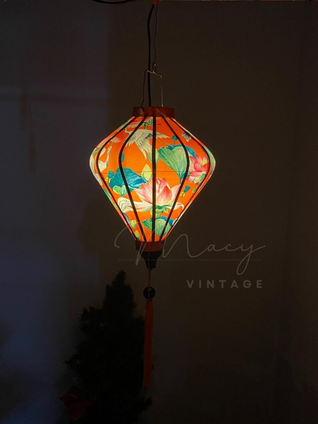 Waterproof Lantern , Floral Pattern, Fabric 39, Size 35cm - Home Lamps ...