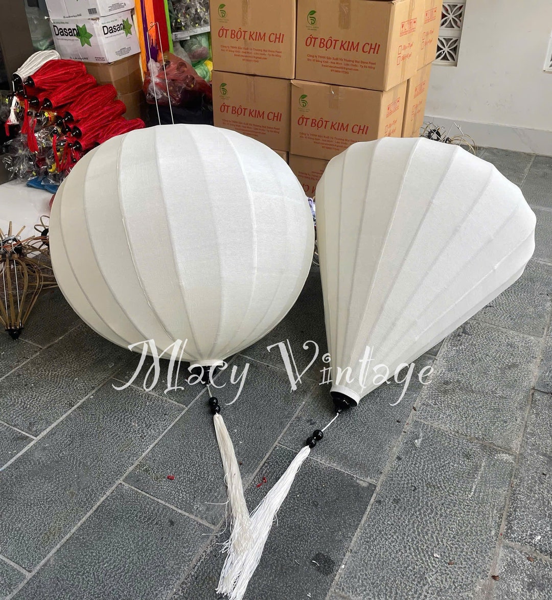 2pcs Bamboo Lantern, Size 130cm Plain White Fabric Lanterns - Etsy