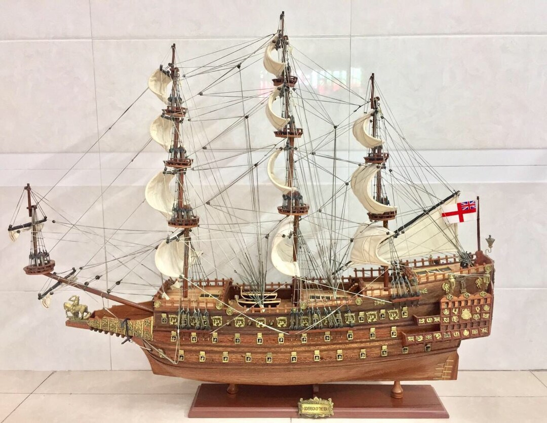 HMS Sovereign of the Seas Model Ship Engels Marine oorlogsschip Houten ...