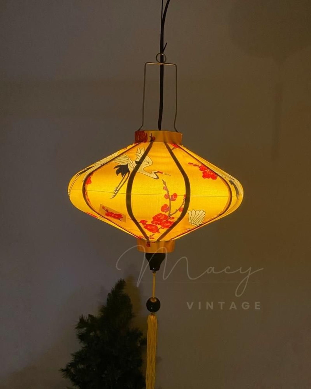 Waterproof Lantern , Floral Pattern, Fabric 26, Size 35cm - Home Lamps ...